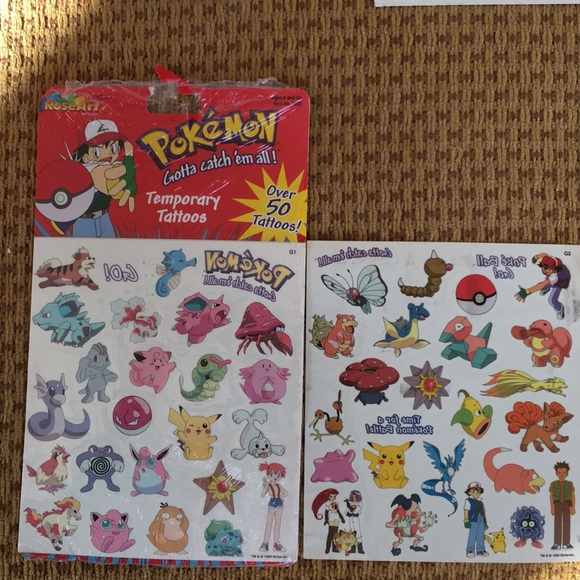 Roseart | Toys | Pokemon Temporary Tattoos | Poshmark
